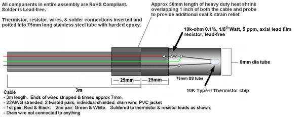 10k_8SSP_3_3m_4w - 10k Type-II Thermistor Temperature Sensor with Stai ...